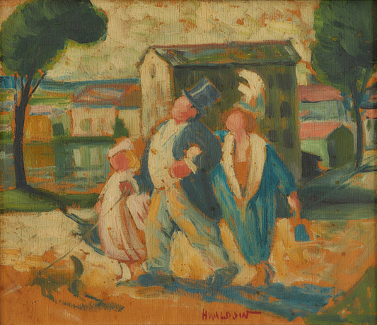 HARRY WALDOW (USA/Sverige, 1887-1969). Flanörer, signerad H.WALDOW ...