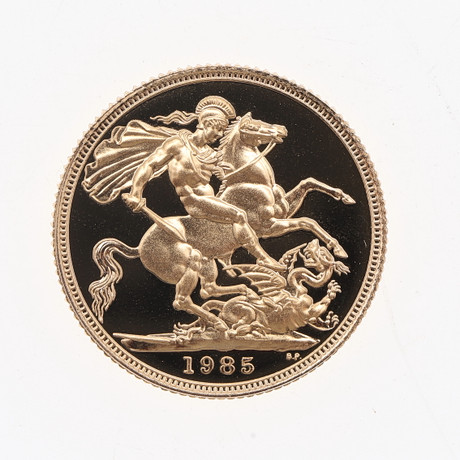 UNA REINA ELIZABETH II 1985 ORO COMPLETO SOBERANO. Monedas, medallas y ...
