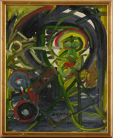 HERBERT GENTRY (1919-2003). "Autour D'Homme" oil on canvas, signed and ...