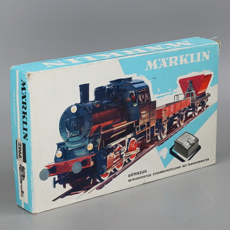 MÄRKLIN 2966, låda med modelltåg mm. Leksaker - Leksaker - Auctionet