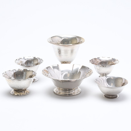 COLLECTION SILVER OBJECTS, 6 pcs, weight 358 grams. Silver & Metals ...