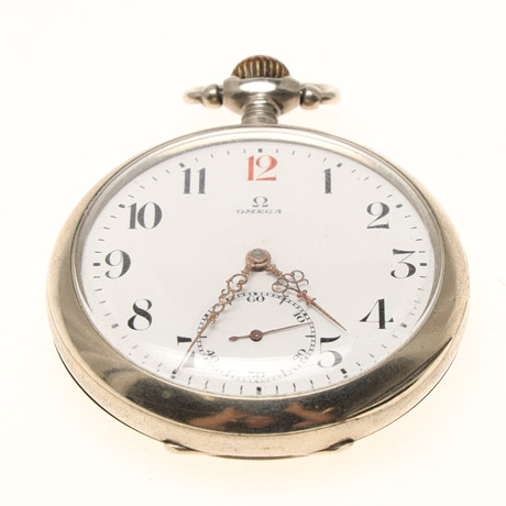 POCKET WATCH, Omega Red Twelve, steel. Clocks & Watches - Pocket & Stop ...