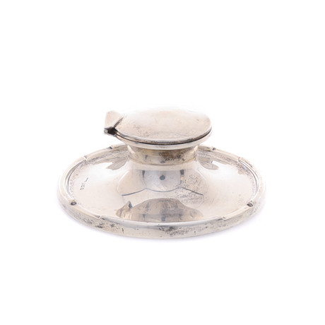 AN EDWARDIAN SILVER CAPSTAN SHAPE INKWELL. Silver & Metals - Silver ...