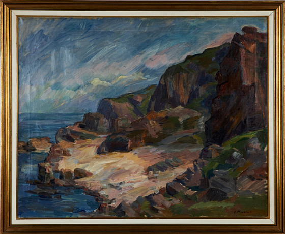 GERT MARCUS. Kustlandskap, olja på duk, signerad G Marcus. Konst ...