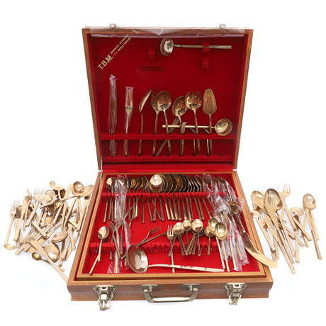 A MODERN T.B.M. THAI HANDMADE STAINLESS NICKEL BRONZE CANTEEN OF ...