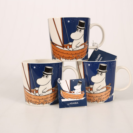 MUGGAR, porslin, Mumin, Arabia, 3 stycken, "Muminpappa". Keramik ...
