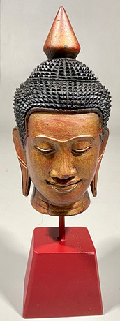 BURMESE HEAD. IN CARVED WOOD. EARLY TWENTIETH CENTURY. Art - Sculptures ...