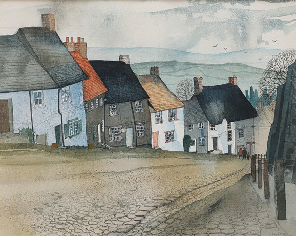 RAY EVANS (BRITISH, 1920-2008). GOLD HILL, SHAFTESBURY. Art - Paintings ...