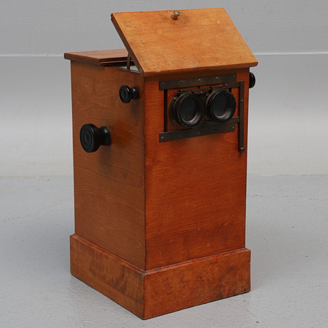 STEREOSKOP, med medicinska bilder, bordsmodell med löpande bana ...