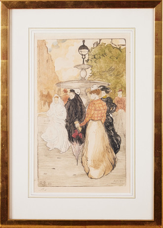 MAURICE DELCOURT (1877-1917). Place Saint-Georges, stamp monogram MD ...