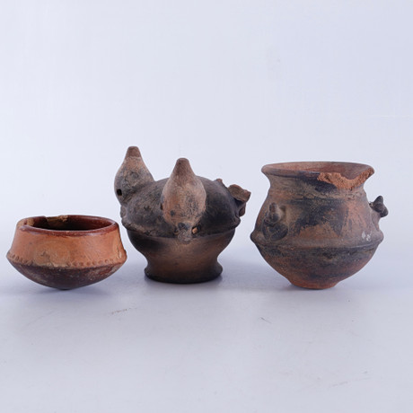 TÖPFEREI, 3-teilig, antik, Costa Rica. Keramiken & Porzellan ...