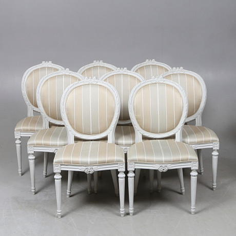 STOLAR, 8 st, gustaviansk stil, Geromar, 2000-tal. Möbler - Fåtöljer ...
