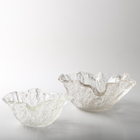 BOWL with wavy edge, glass, Pukeberg. Glass - Utility glass - Auctionet