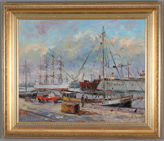 KURT HEINONEN. "Viking Göteborg", olja på duk, signerad. Konst - Måleri ...