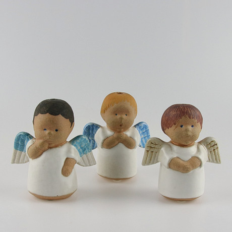 LISA LARSON. Figuriner, 3 st. stengods, ur serien "Änglabarn", Angela ...