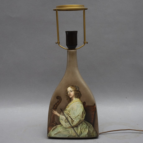 BORDLSAMPA, handmålad, porslin, motiv efter Anthony van Dyck "Margaret ...