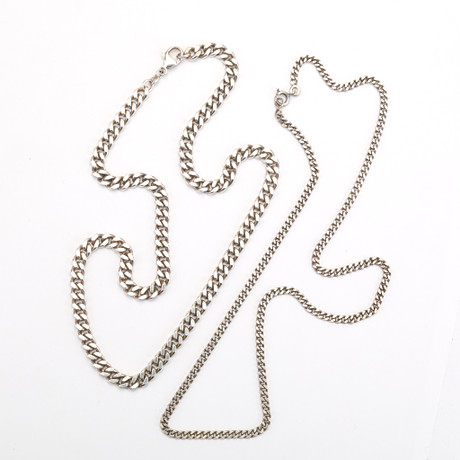 HALSBAND, 2 st silverkedjor, silver, kedja, pansarkedja, pansar ...