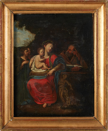 FOLLOWER OF ANNIBALE CARRACCI. The Holy Family, oil on canvas, 47 x 36 ...