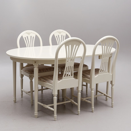 MATGRUPP, 5 delar, gustaviansk stil, "Axet", 1900-talets andra hälft ...