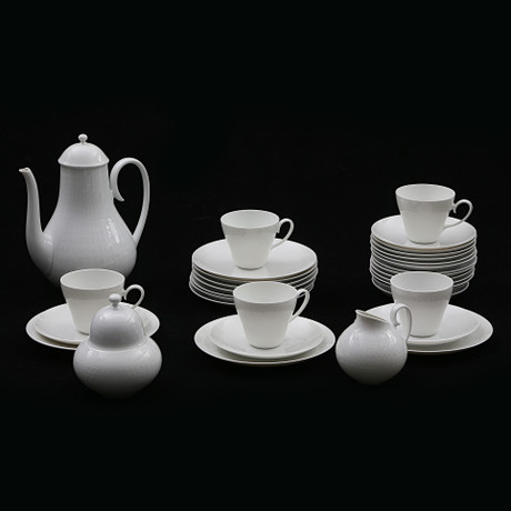 COFFEE SET, 8 pcs plus extra saucer, porcelain, Rosenthal, 1900s ...