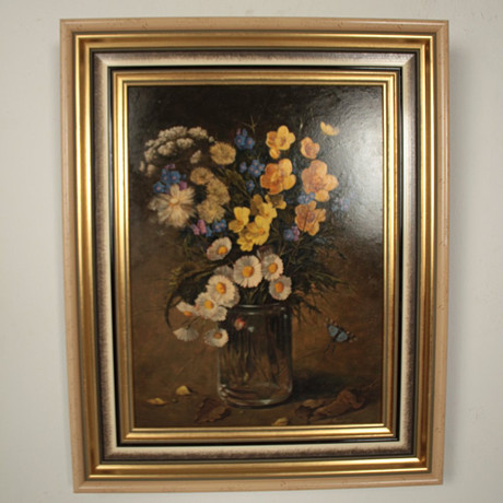 EWALD HONNEF (1924-1975). Oil on panel, floral still life. Art ...