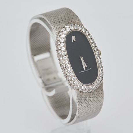 AUDEMARS PIGUET. armbandsur, manuellt lindad, 750 vitguld, diamanter ...