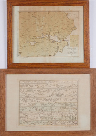 MAPS, 2 pcs. WERMING, THE ROAD FROM STOCKHOLM..., 1818, and one more ...