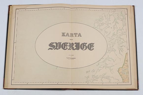 BOOK / MAP WORK, Map of Sweden by NJT Sealanders. Made at P. Herzog ...