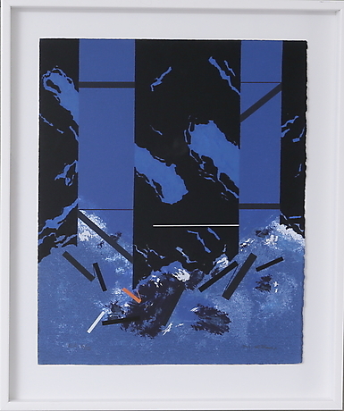 NILS KÖLARE. "Swedish landscape", color lithograph, 8/15 signed. Art ...