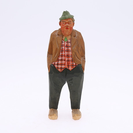 SNIDAD TRÄFIGUR, "Edvard Persson", signerad N.G. Konst - Skulptur ...