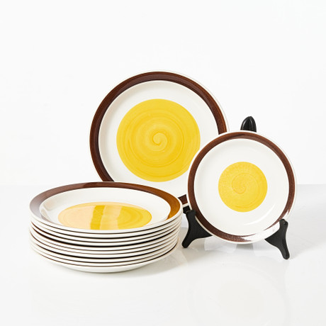 CARL-HARRY STÅLHANE. "Solöga", 12 parts, Rörstrand, porcelain, 1970s, marked underneath ...