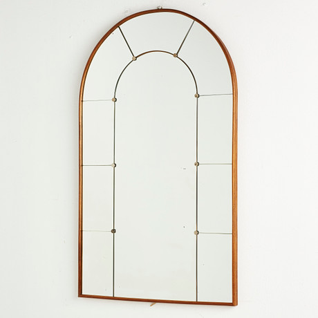 MIRROR, 1950s/60s, oak frame, multi-part mirror glass. Mirrors - Auctionet