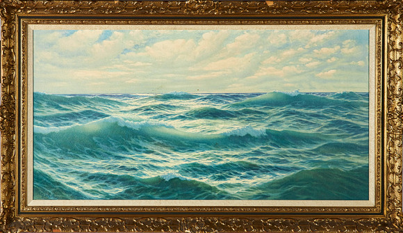 GUGLIELMO WELTERS. Ocean waves, oil on canvas, signed. Art - Paintings ...