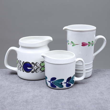 JUGS, 3 pcs, porcelain, "Tina", "Invit", and "Ranka", Gustavsberg ...