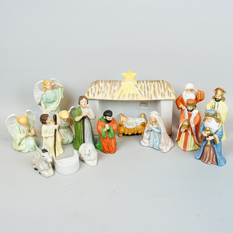 JENNY NYSTRÖM, efter, JULKRUBBA, 15 delar, porslin, Kalmar läns museum ...