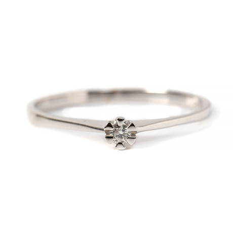RING, 18K vitguld med briljantslipad diamant 0.04 ct, importstämplad ...