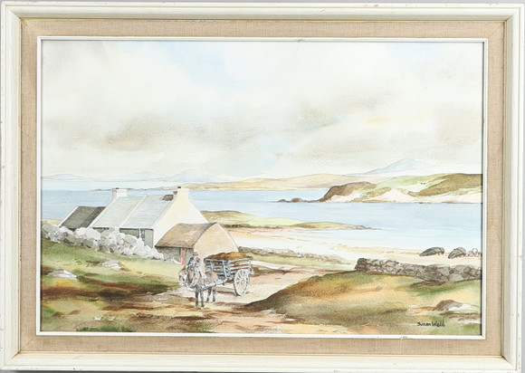 EN INRAMAD AKVARELL AV SUSAN WEBB. Konst - Måleri - Auctionet