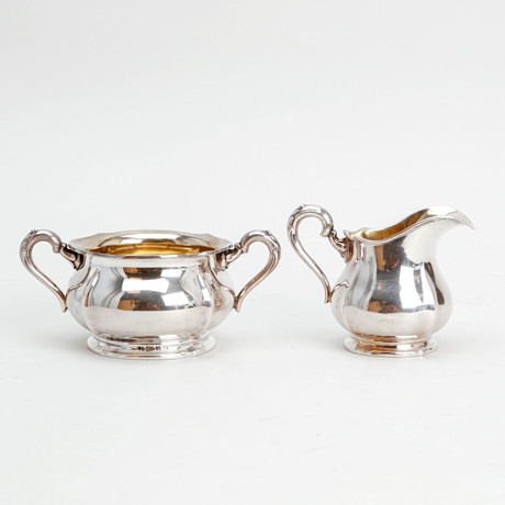 SUGAR BOWL & CREAM POT, silver. Weight approx. 230 grams. Silver ...