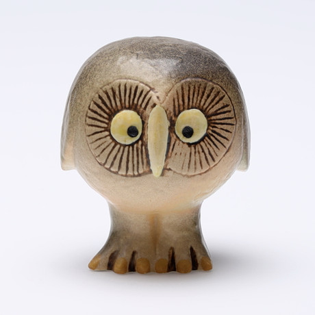 LISA LARSON, owl, figurine, stoneware, marked LISA L, pressed-in ...
