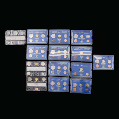 MYNTKASSETTER, 14 st, 1990/2000-tal. Mynt, Medaljer & Frimärken - Mynt ...
