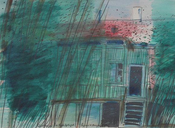 SIGNAR N. BENGTSON. blandteknik, "Gårdshus på S:a Fogdelyckegatan ...