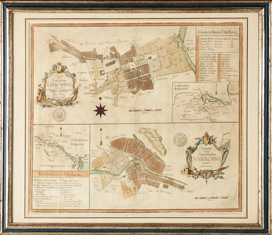 JONAS BROLIN (KARTOGRAF, 1731-1804). Karta, "Charta Öfwer Upstaden ...