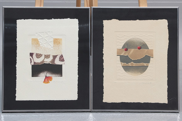 ALAIN SOUCASSE. carborundum etsaus, 2 kpl, sävellys, signeerattu ...