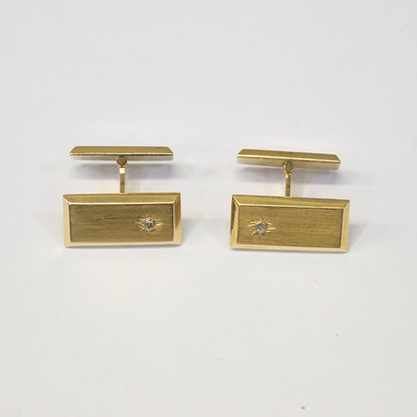 1 PAR MANSCHETTKNAPPAR, 18K GULD, DIAMANTER, ALTON, FALKÖPING 1967 ...