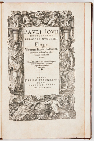 GIOVIO, ELOGIA VIRORUM LITERIS, Basel, Henric Petri, 1577. Böcker ...