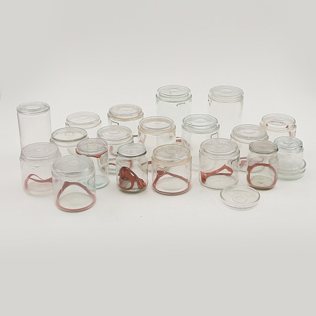 GLASBURKAR för konservering, olika glasbruk, Kosta, Skruv, Målerås ...