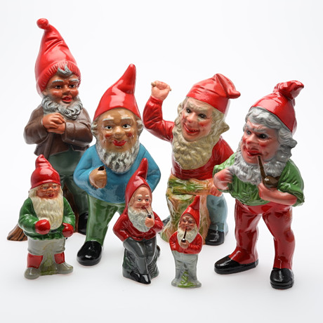 TOMTAR, 7 stycken, keramik, 1900-tal. Keramik & Porslin - Europeiskt ...