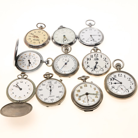 POCKET WATCH, collection, 10 pcs, including blind watch. Clocks ...