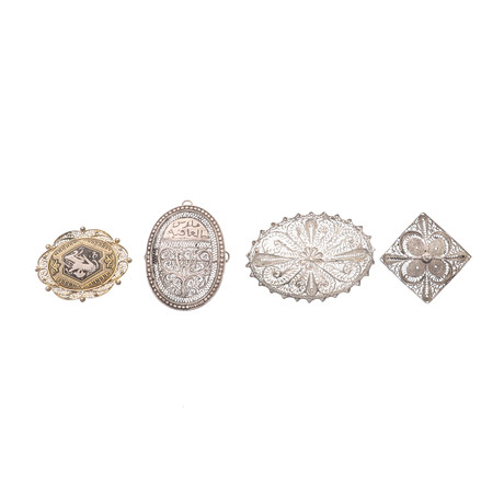 SAMMLUNG VON VIER FILIGRAN-BROSCHEN. Schmuck & Edelsteine - Broschen ...