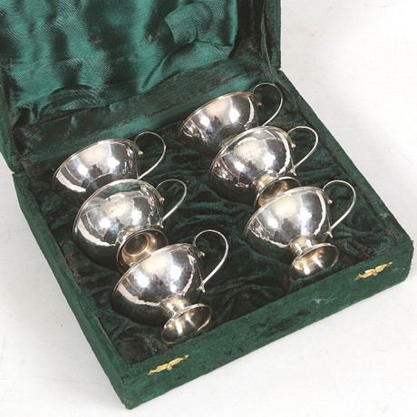 PUNCH MUGS, 6 pcs, Ceson. 1900s. Silver & Metals - Silver - Auctionet